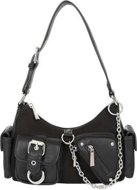 Banned Sac &agrave; main Shadow Pop - Sac &agrave; bandouli&egrave;re gothique punk grunge en toile et cuir