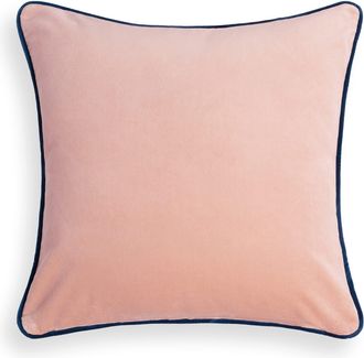 Bassetti Uni Kissenhülle zu Tischwäsche - Velour aus 90% Baumwolle, 10% Polyester in der Farbe Cipria P1, Maße: 45X45 cm - 9324588