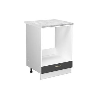 Vicco Meuble pour Four Fame-Line, Anthracite-Or/Blanc, 60 cm, PT Marbre