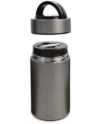 Troika Troika Henkelmann Thermo Speisebehälter Food Container inklusive Klappbarem Löffel im Deckel Edelstahl/Kunststoff 900ml, Größe: 10.3cm x 10.3cm x 21.4