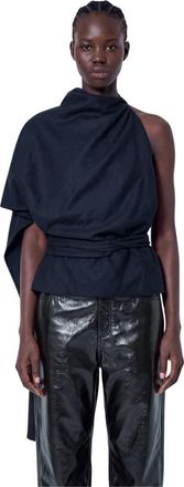 R&oacute;he Top dos nu drap&eacute; - Femme - Tops - Noir - Taille: 38 FR