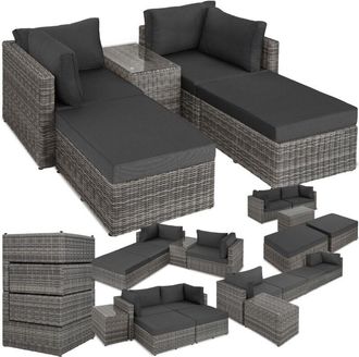 TecTake Tectake - Canapé de jardin san domino modulable - gris clair/gris foncé