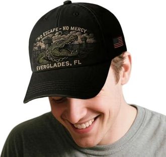 Generic Casquette de baseball - Chapeau dété pour homme avec motif alligator, protection solaire, bandeau réglable à large bord pour la randonnée, le golf, le