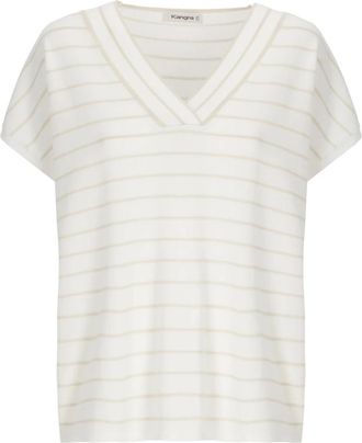 KANGRA Femme, Pulls, Blanc, Taille: 40 FR Pull sans manches &agrave; col en V