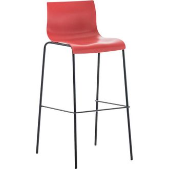 Clp Barhocker Hover Kunststoff 4-Fu&szlig; Gestell rot schwarz