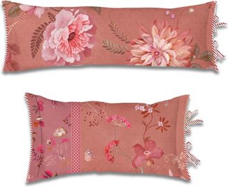 Pip Studio Dekokissen Tokyo Bouquet Pink Blumen Blüten Geblümt Rosa Bogen Wendeoptik Zierkissen, Größe:35 x 60 cm