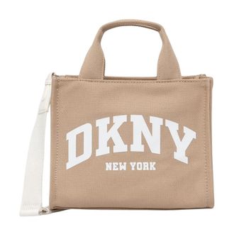 DKNY Hadlee Small Canvas Logo Tote - - Bags - Damen - Beige - ONE SIZE