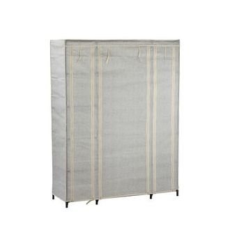 MSV Penderie Armoire à vêtements aéré avec Double étagères Gris