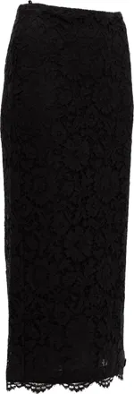 Valentino Garavani Women Black Lace Skirt