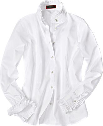 Reitmayer Bluse mit Rüschenkragen Weiß, 48