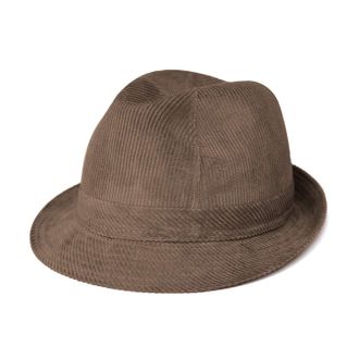 Fiebig Westminster Cordhut | Trilby f&uuml;r Damen & Herren aus Baumwolle | Viele Farben und Gr&ouml;&szlig;en | Fedora mit Kordgarnitur, Innenband & Mesh-Futter (60-XL, Bra