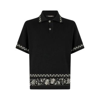 Roberto Cavalli Jacquard Strick Poloshirt - - Knitwear - Herren - Schwarzk - M
