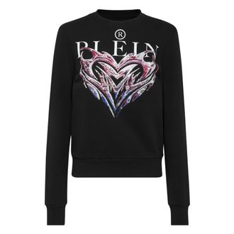Philipp Plein Femme, Sweatshirts et sweats &agrave; capuche, Noir, Taille: 40 FR SweaT-shirt LS