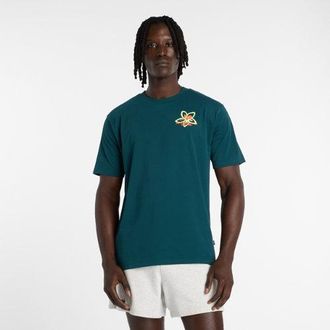 New Balance Homme Boston City Run T-Shirt en Vert, Polyester, Taille XL