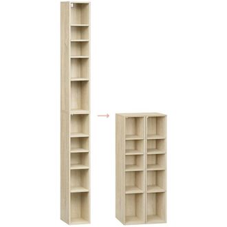 Woltu Woltu - tag&egrave;res Cubiques Biblioth&egrave;que Haute et &Eacute;troite &agrave; 10 Compartiments, Biblioth&egrave;que Colonne, Ch&ecirc;ne Clair