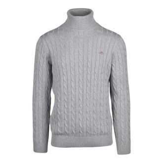 GANT Pull &agrave; col roul&eacute; Dolcevita Trecce - Homme - Pulls - Gris - Taille: L