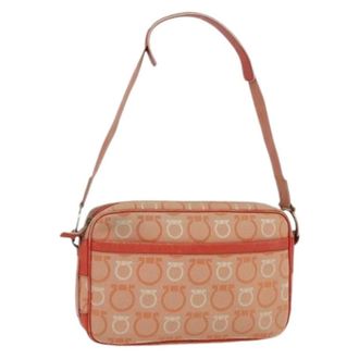 Ferragamo Sac bandouli&egrave;re en toile Pre-owned - Femme - Pre-owned - Orange - Taille: ONE Size