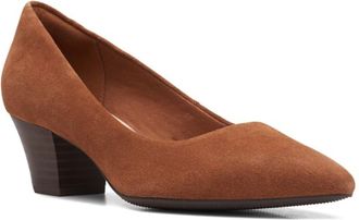 Clarks Teresa Step-Pump-Schuhe für Damen, Dunkelbraunes Wildleder, 37 EU