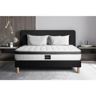 Prestige Literie Prestige Literie - Ensemble matelas sommier Supérieur 140 x 190 cm - Couleur : Noir
