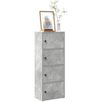 vidaXL Biblioth&egrave;que gris b&eacute;ton 40x24x102 cm bois ding&eacute;nierie - Vidaxl