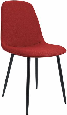 Clp Esszimmerstuhl gepolstert Maryam, Küchenstuhl mit Rückenlehne und schwarzem Metallgestell, bis 150 kg belastbar, Farbe:rot, Material:Stoff