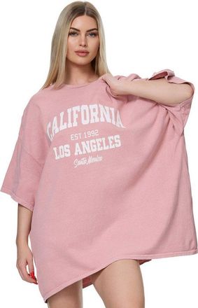 Worldclassca T-Shirt Worldclassca Oversized Print CALIFORNIA T-Shirt lang Sommer Oberteil Baumwolle