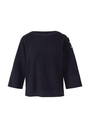 s.Oliver 3/4 Arm-Pullover Strickpullover Strukturierter Pullover im Relaxed Fit mit Zierknopfleiste