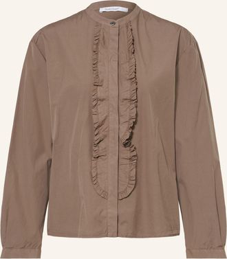 Soluzione - Camiceria Ticino Bluse Mit R&uuml;schen braun