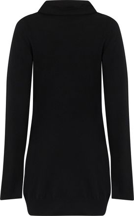 The Attico Womens Asymmetric Wool-Cashmere Dress Black
