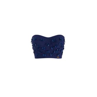Elisabetta Franchi Blaues Top mit Stilvollem Design - - Tops - Damen - Blau - M