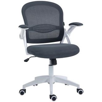 Vinsetto Chaise de bureau ergonomique avec dossier en maille et assise rembourr&eacute;e, hauteur r&eacute;glable, 65,5 x 61,5 x 88 - 97,5 cm, gris