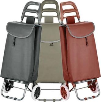 MSV Einkaufstrolley mit 2 Rädern, Blau/Rot, Stahl/Gummi, Orange, 33 cm, Legierter