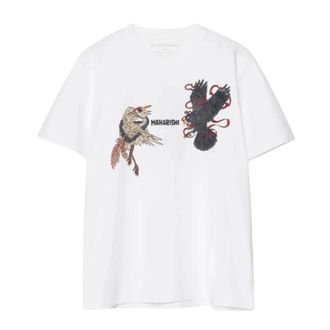 maharishi Schwarze Kr&auml;he Wei&szlig;e Reiher Tee - - Tops - Herren - Wei&szlig; - L