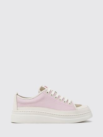 Camper Zweifarbige Twins Leder-Plateau-Sneaker mit abstraktem Muster