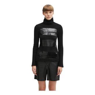 Maison Margiela Rippstrick-Pullover aus Wollmischung - - Knitwear - Damen - Schwarzk - L