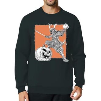 Generic Sweat-shirt dHalloween pour homme - Pull dHalloween imprim&eacute; citrouille japonaise - Haut de costume de vacances ample tendance, gris fonc&eacute;, XXL