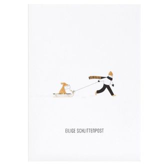 R&auml;der Gru&szlig;karte Eilige Schlittenpost