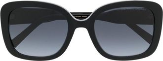 Marc Jacobs Eckige Sonnenbrille mit Logo-Schild - Schwarz