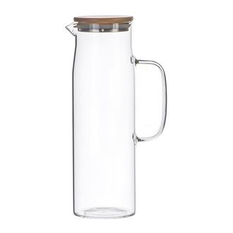 DOITOOL Transparenter Wasserkessel 1. 2 l Glaskrug mit Deckel, Borosilikatglas, hitzebest&auml;ndiger Wasserkrug f&uuml;r Milch, kalte oder hei&szlig;e Getr&auml;nke, klare Gl&auml;ser