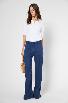 Gerard Darel Pantalon large en lin et coton - LOREEN - Indigo