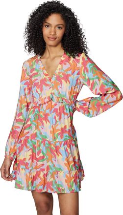 Mavi Short Dress; Fluid Flower Print