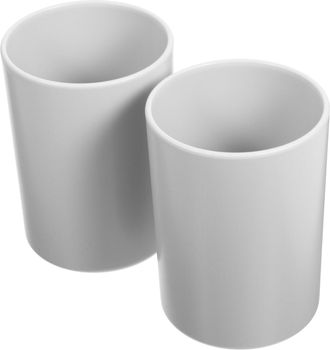 SOLUSTRE 2 Stück Unzerbrechliche Mundspülbecher aus Bruchsicherem Kunststoff Stapelbare Zahnbürstenbecher für Badezimmer In Grau Großer Fassungsvermögen Trinkb