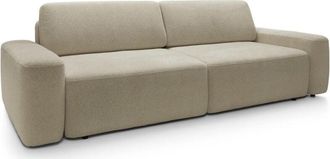 Selsey Baleo - 3-Sitzer Sofa mit Schlaffunktion, Chenille-Bezug, Beige - Selsey