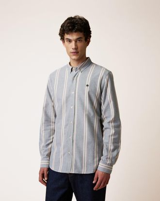 Faguo Chemise ray&eacute;e gris et rose