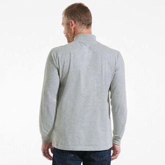 Lands End Super-T Stehbundshirt, Classic Fit, Herren, Gr&ouml;&szlig;e:44-46 regular, Grau, Baumwolle, by Lands End