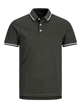 Jack & Jones Herren Poloshirt JJEPAULOS - Relaxed Fit Plussize XXL-8XL Baumwolle, Gr&ouml;&szlig;e:5XL, Farbe:Forest Night Play 1 12143859