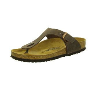 Birkenstock Unisex-Erwachsene Gizeh Leder Zehentrenner, Braun (Habana),37 EU, BK743831, Habana 743831