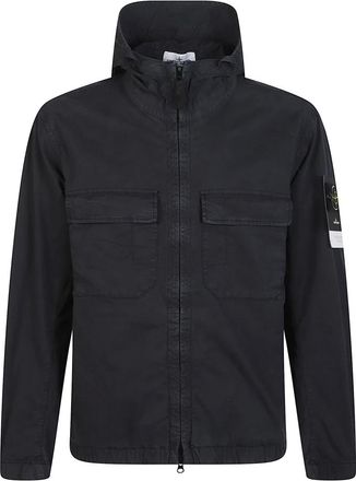 Stone Island Homme, Vestes, Bleu, Taille: XL Hooded Flap Pocket Jacket