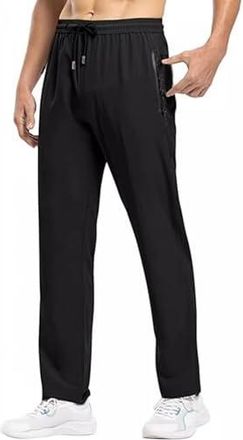 Generic Pantalon de jogging pour homme - Pantalon de sport &eacute;lastique rapide - Pantalon en lin respirant avec poches - Pantalon de randonn&eacute;e - Coupe ample - Pa
