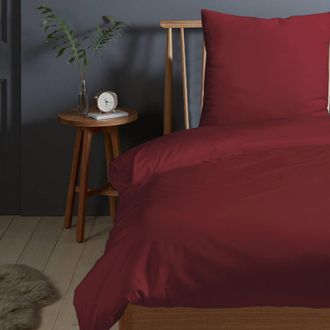 Pizuna 400 Fadenzahl aus Baumwolle Bettw&auml;sche Staubiger Ziegelrot, 100% Langstaple Baumwolle Bettbezug und Kissenbezug, 100% Baumwolle Mako Satin 2-Teilig Be